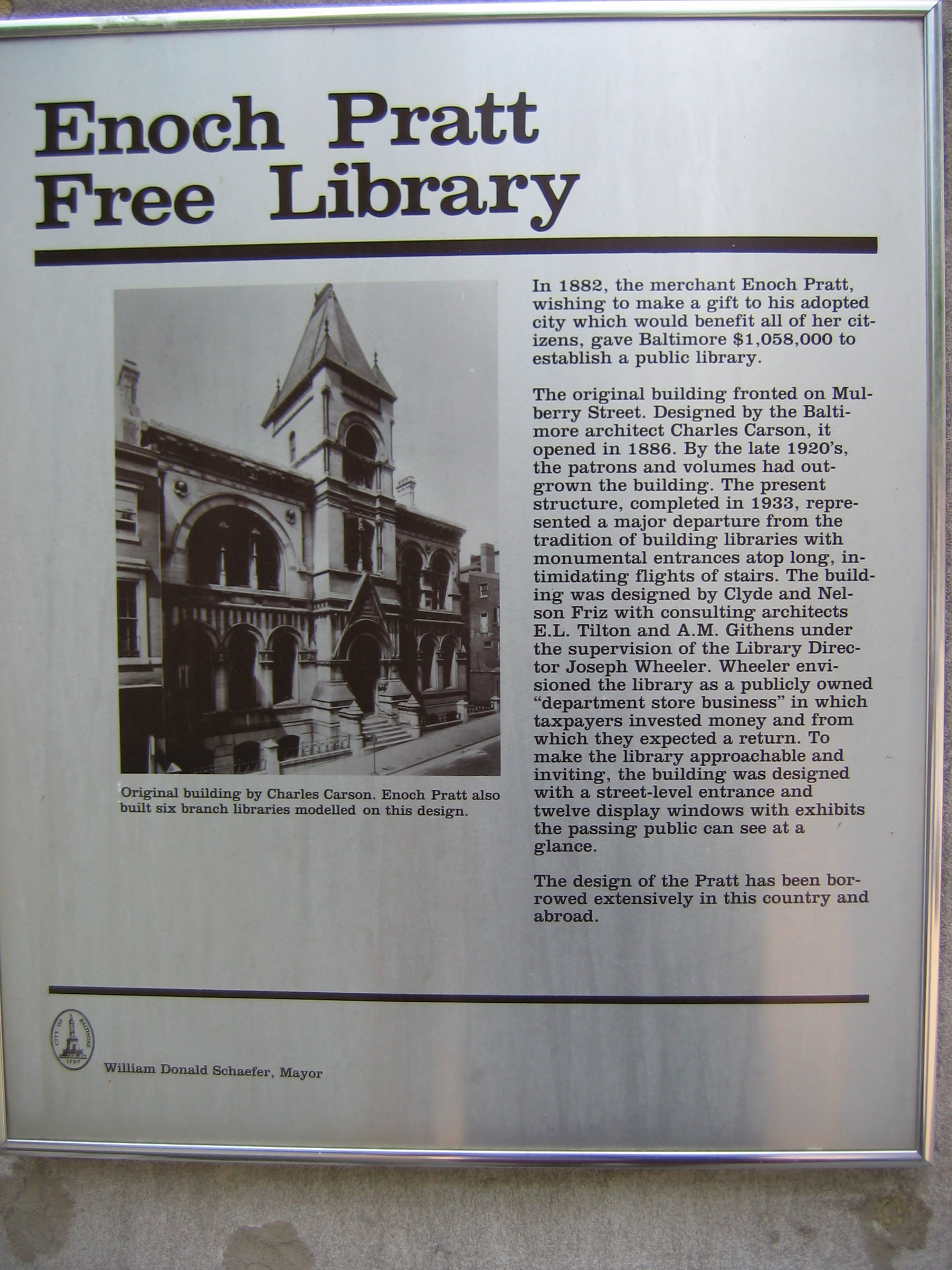 Engineer's Guide to Baltimore: Enoch Pratt Free Library