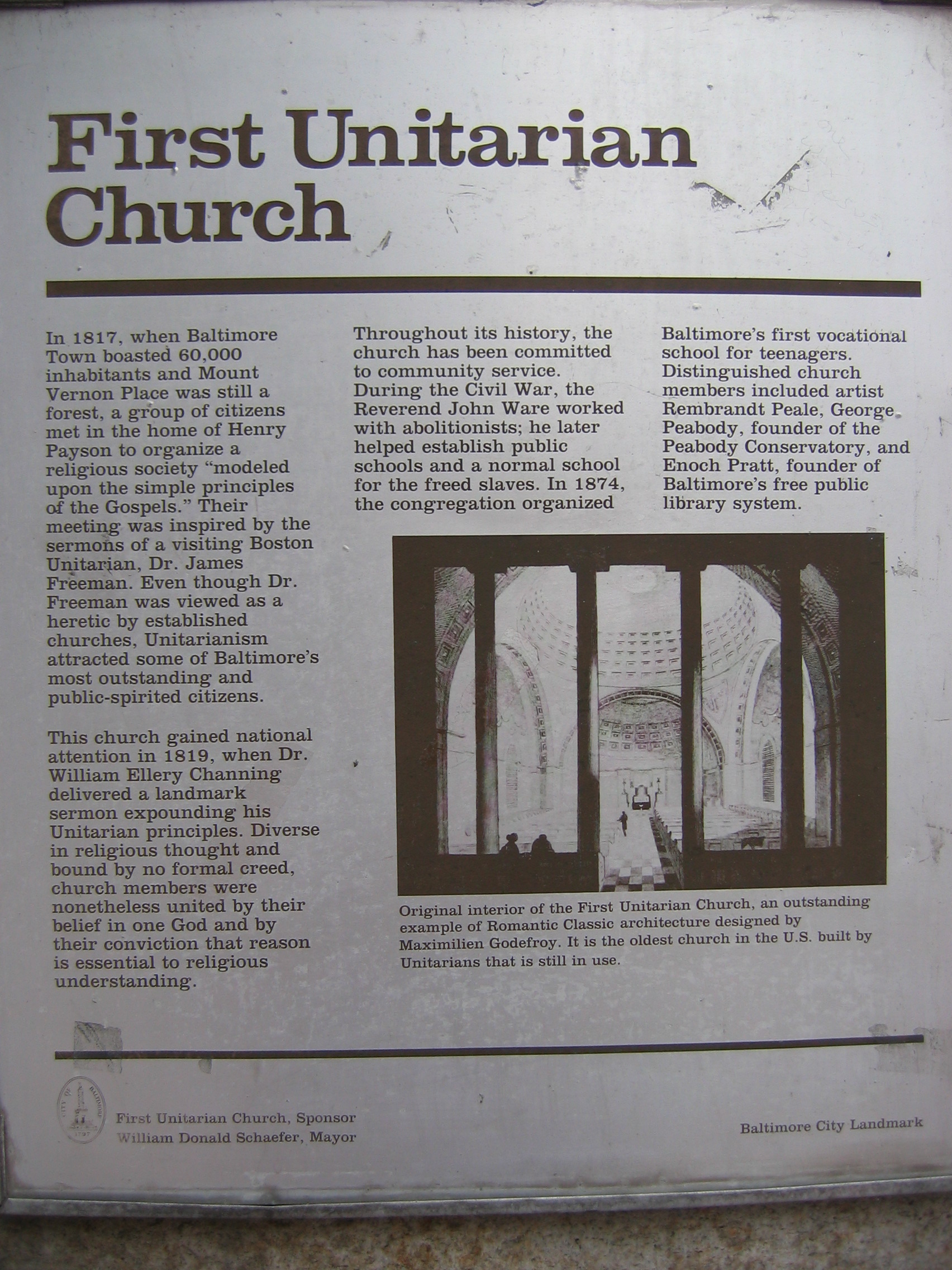 Engineer's Guide to Baltimore: First Unitarian Church