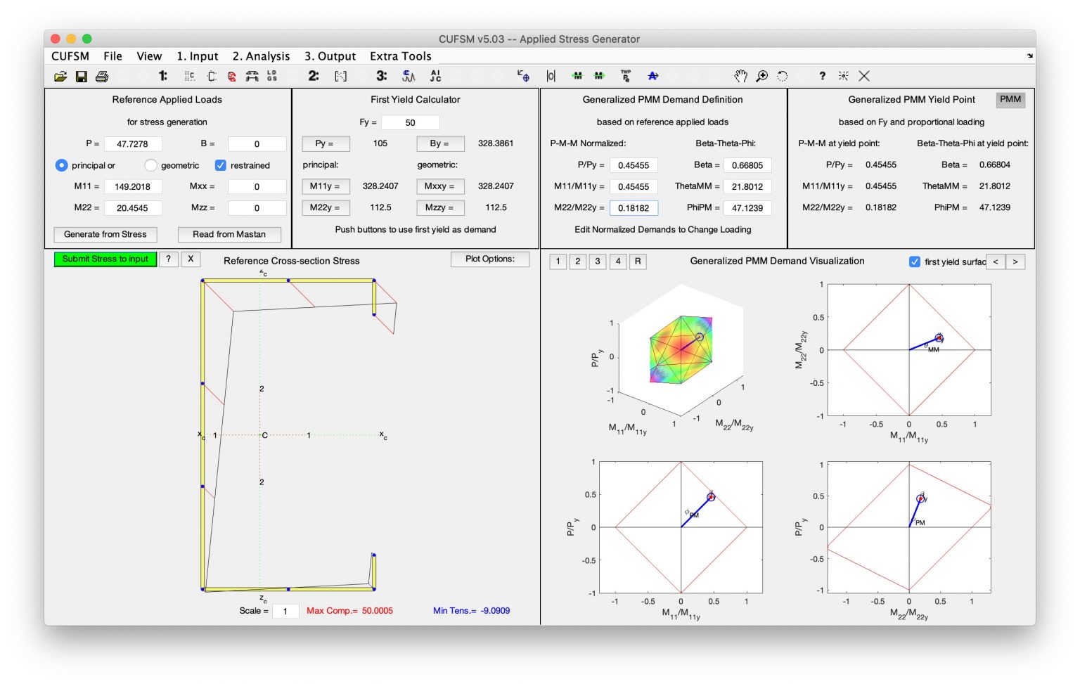 CUFSM – Cross-Section Elastic Buckling Analysis – Constrained and Unconstrained Finite Strip Method