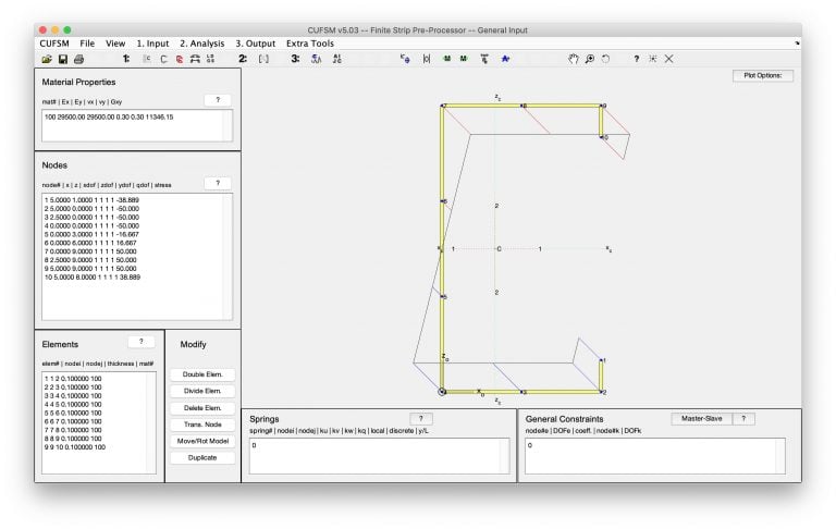 Intro to CUFSM – CUFSM – Cross-Section Elastic Buckling Analysis